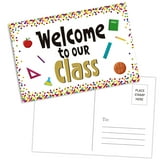 WaaHome 30pcs Welcome To Class Postcards,Confetti Welcome Postcards for ...