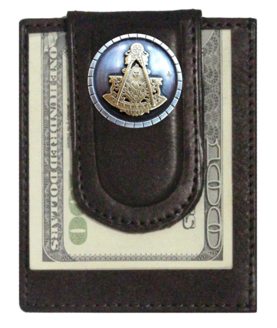 Custom Masonic Past Master Paul and Taylor Money Clip Wallet Brown ...