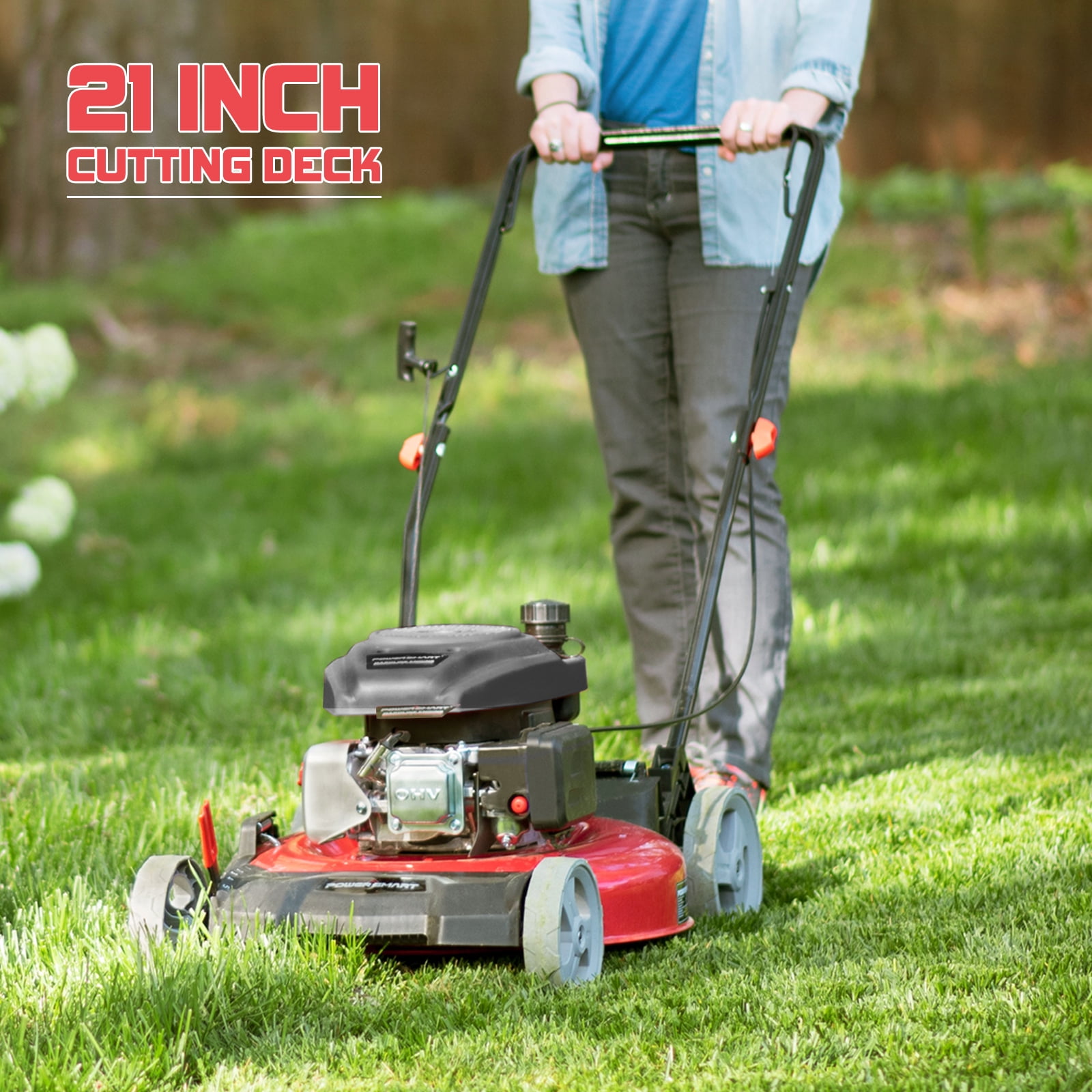 Buy Power Smart Gas Powered Push Lawn Mower with 3 In 1 Cutting System ...