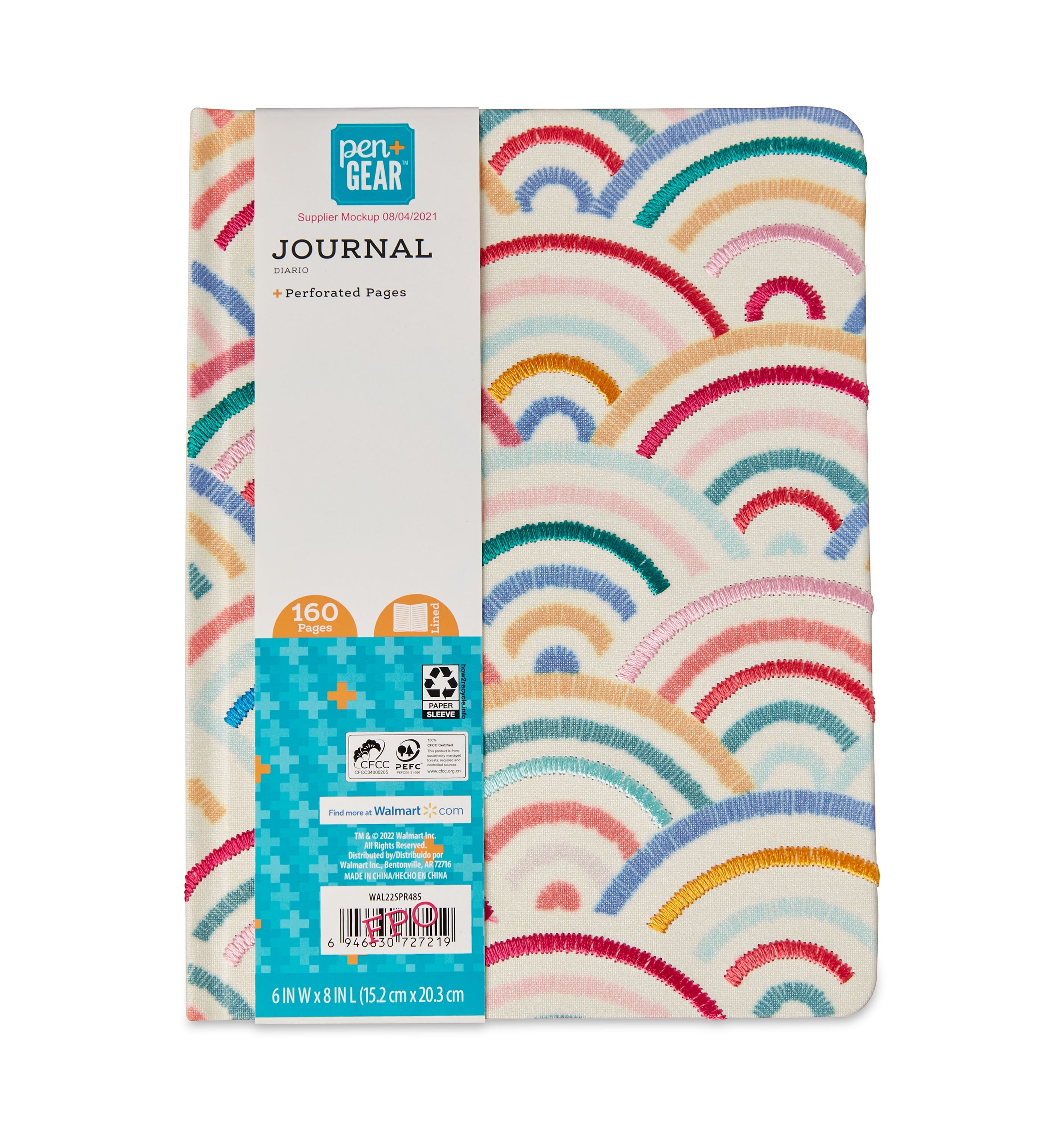 Pen+Gear Fashion Embroidered Journal, Rainbow, 160 Pages - Walmart.com