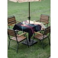 Square Outdoor Tablecloth with Umbrella Hole Farmhouse Mountain Outside ...
