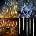 Luxtrada Meteor Shower Lights 50cm 288LED 8 Tubes, LED Snowfall Falling ...