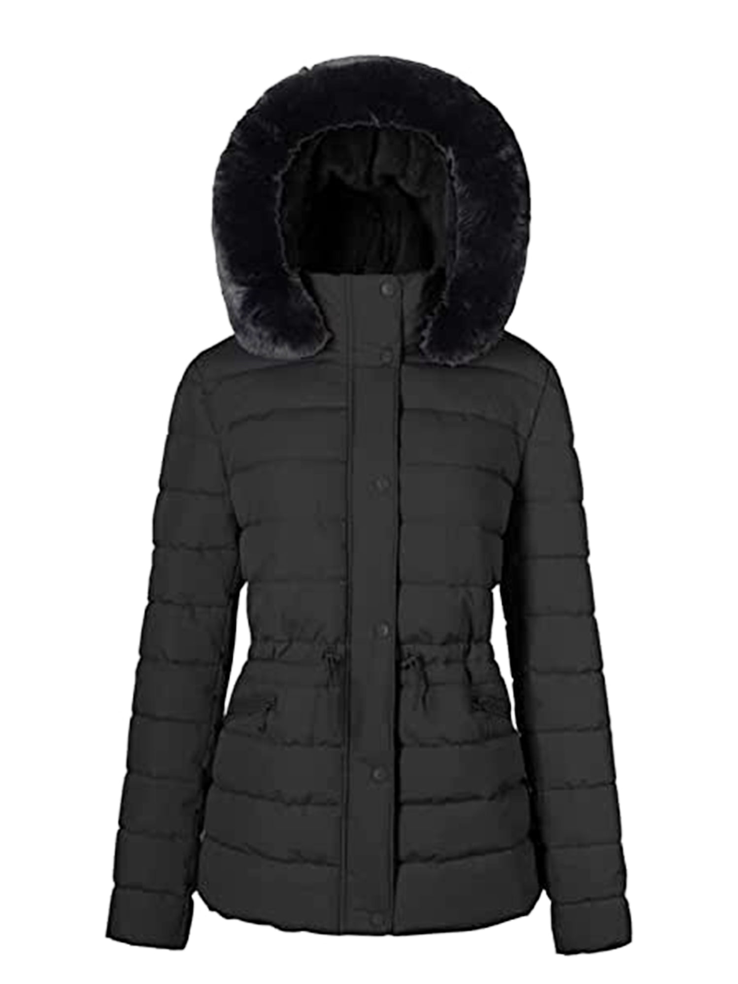Women’s Winter Quilted Puffer Coat Fleece Lined Warm Winter Jacket with ...