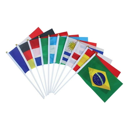 Lepai 32pcs Hand Held Small National Flag On Stick International World ...