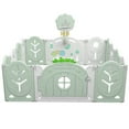 CycloneSound Baby Playpen Center Foldable Play Yard w/ Game Wall and ...