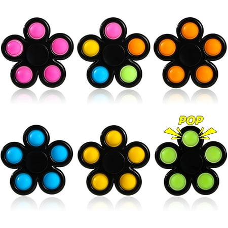 Pop Fidget Spinners Toys, Popper Bubble Fidget Spinner 6 Packs, Fidget ...