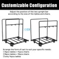 Folding Table and Chair Mobile Cart, Adjustable Table Dolly Cart for 14 ...