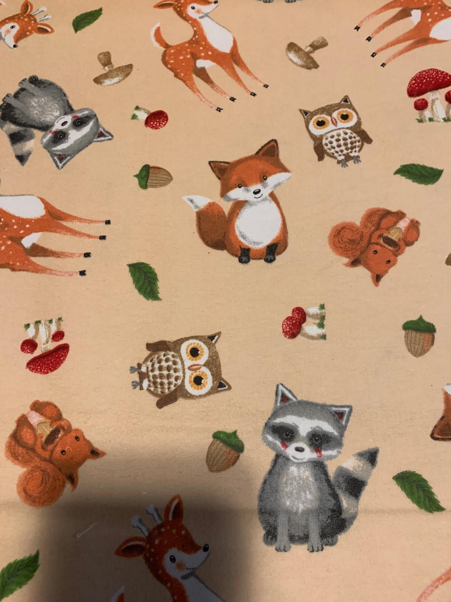 Baby Animals Tan Flannel Fabric - Walmart.com - Walmart.com