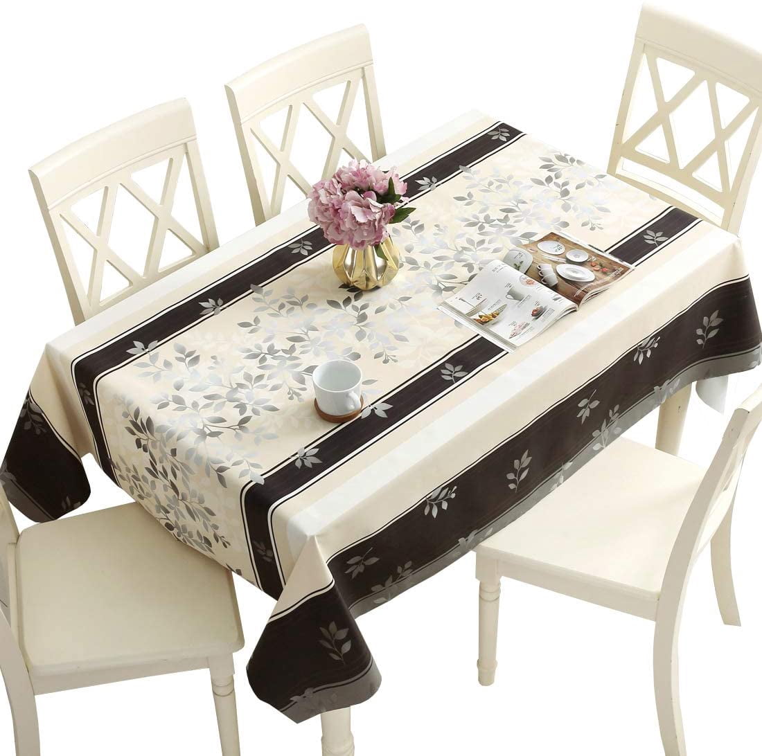 Vinyl Tablecloth Rectangle Wipe Clean Table Cover Waterproof Stain ...