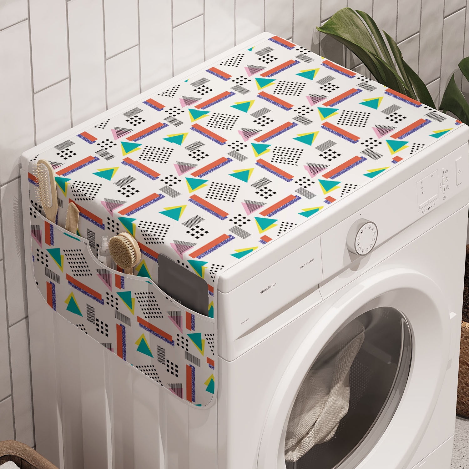 90s Washing Machine Organizer, Memphis Style Geometrical Illustration ...