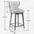 Yardi Yard Modern Leathaire Set of 2 Bar Stools with Back, 29.9" Tufted ...