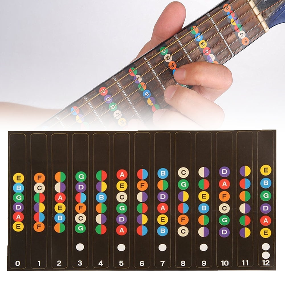 Acoustic Electric Guitar Fretboard Notes Map Labels Sticker Fingerboard ...