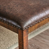 Furniture of America Jaycee Transitional Dining Bench, Walnut Finish ...