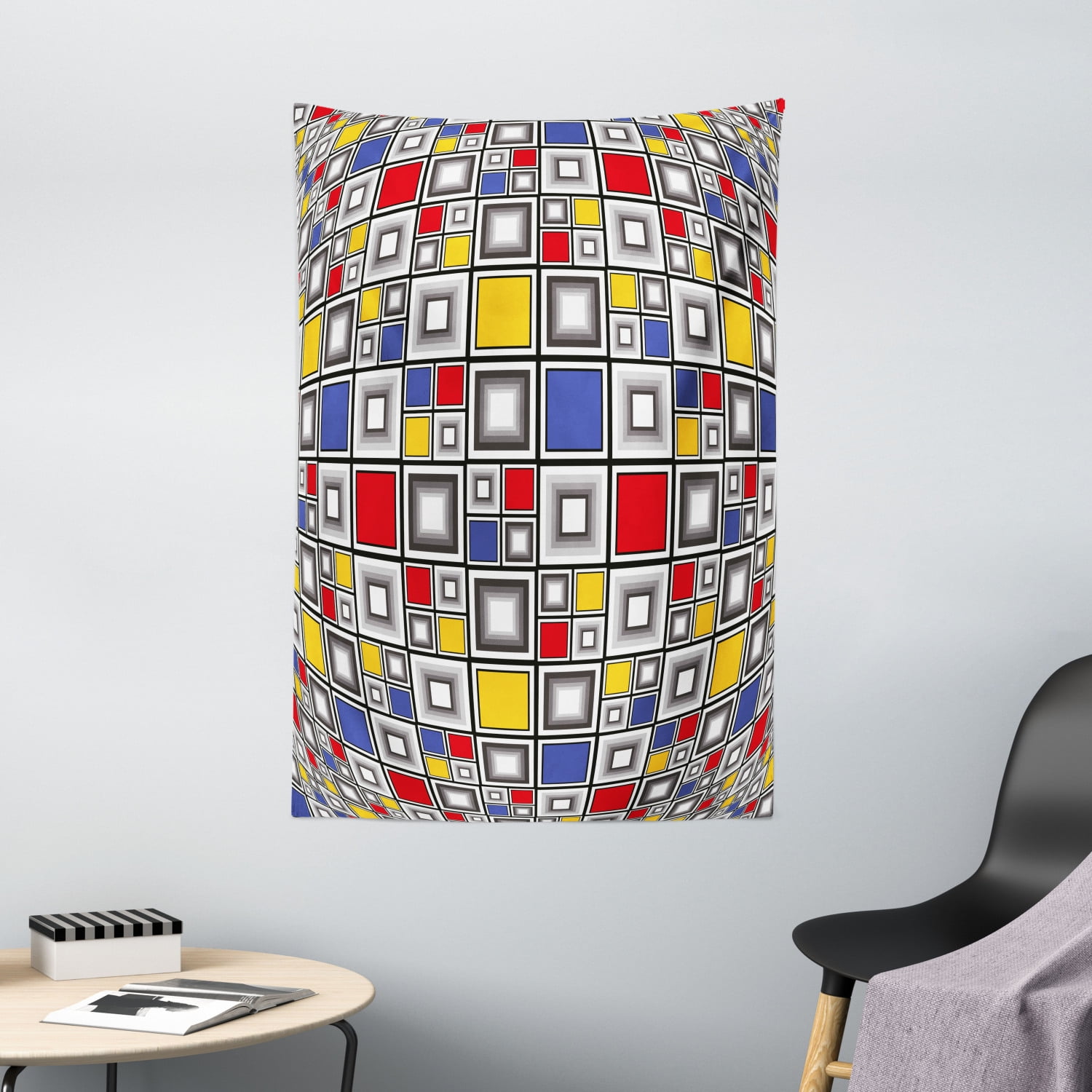 Geometric Tapestry, Geometric Theme Abstract Art Style Modern Colorful ...