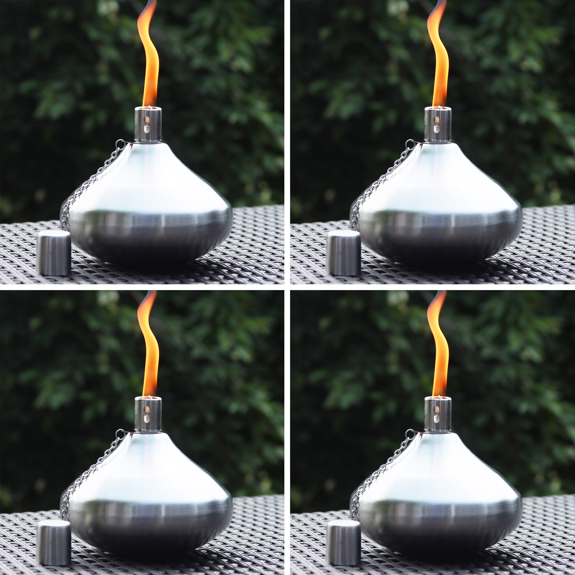 Seraphic Metal Tiki Torches for Outside - Large Citronella 30oz Table ...