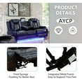 Multifunction Power Air Leather Recliner Sofa Set with LED Lights ...