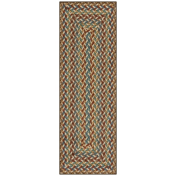 Mainstays Traditional Multicolor Print Braid Indoor Hallway Runner Rug ...