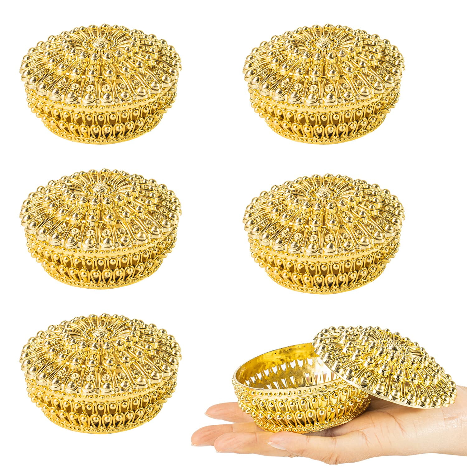 6 Pcs Hollow Candy Boxes Plastic Wedding Favor Boxes Candy Jars Candy ...