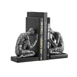 Danya B. Kneeling Figure Sculptures Polyresin Silver and Black Finish ...