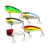TIHLMK 5pc 7cm Fishing Topwater Floating Popper Lures, 3D Eyes, Bright ...