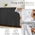 Black Solid Cabinet Curtain, Minimalist Cloth Dark Gray Linen Texture ...