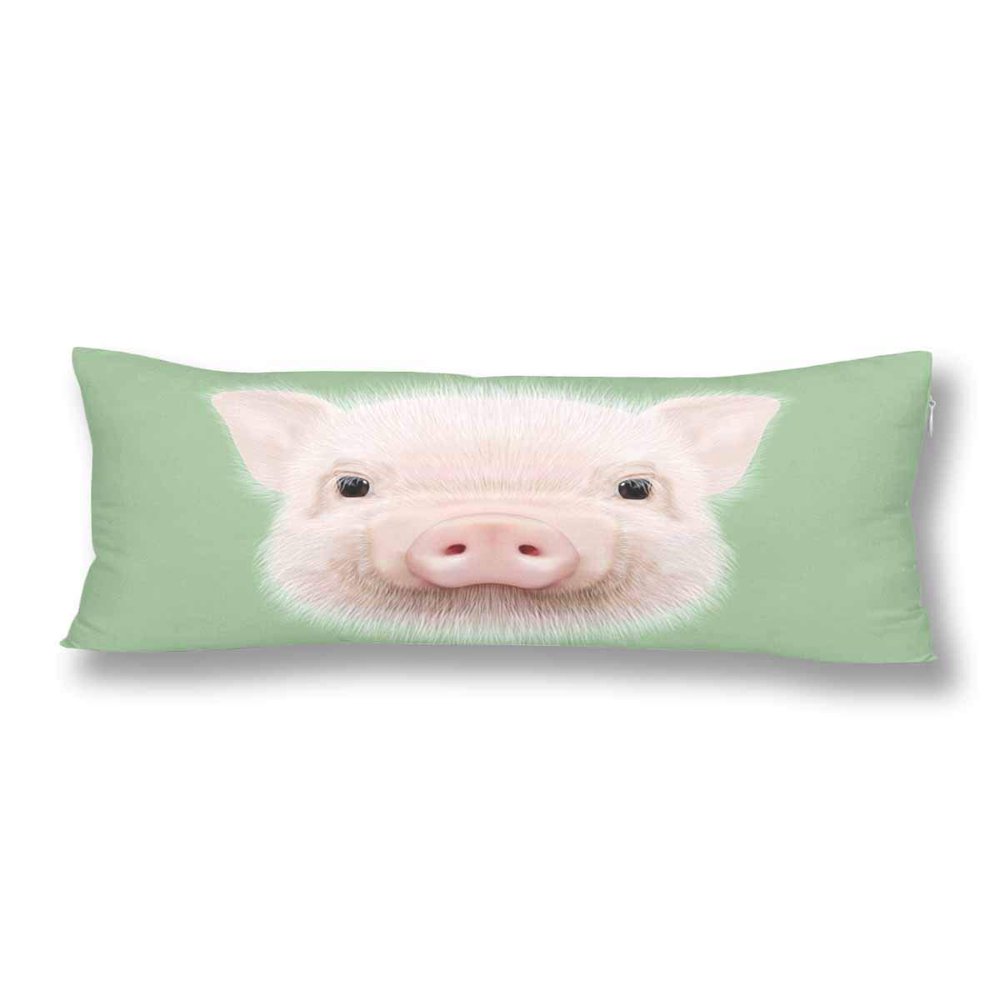 ABPHOTO Portrait of Farm Pig Cute Head of Little Piggy Body Pillow ...