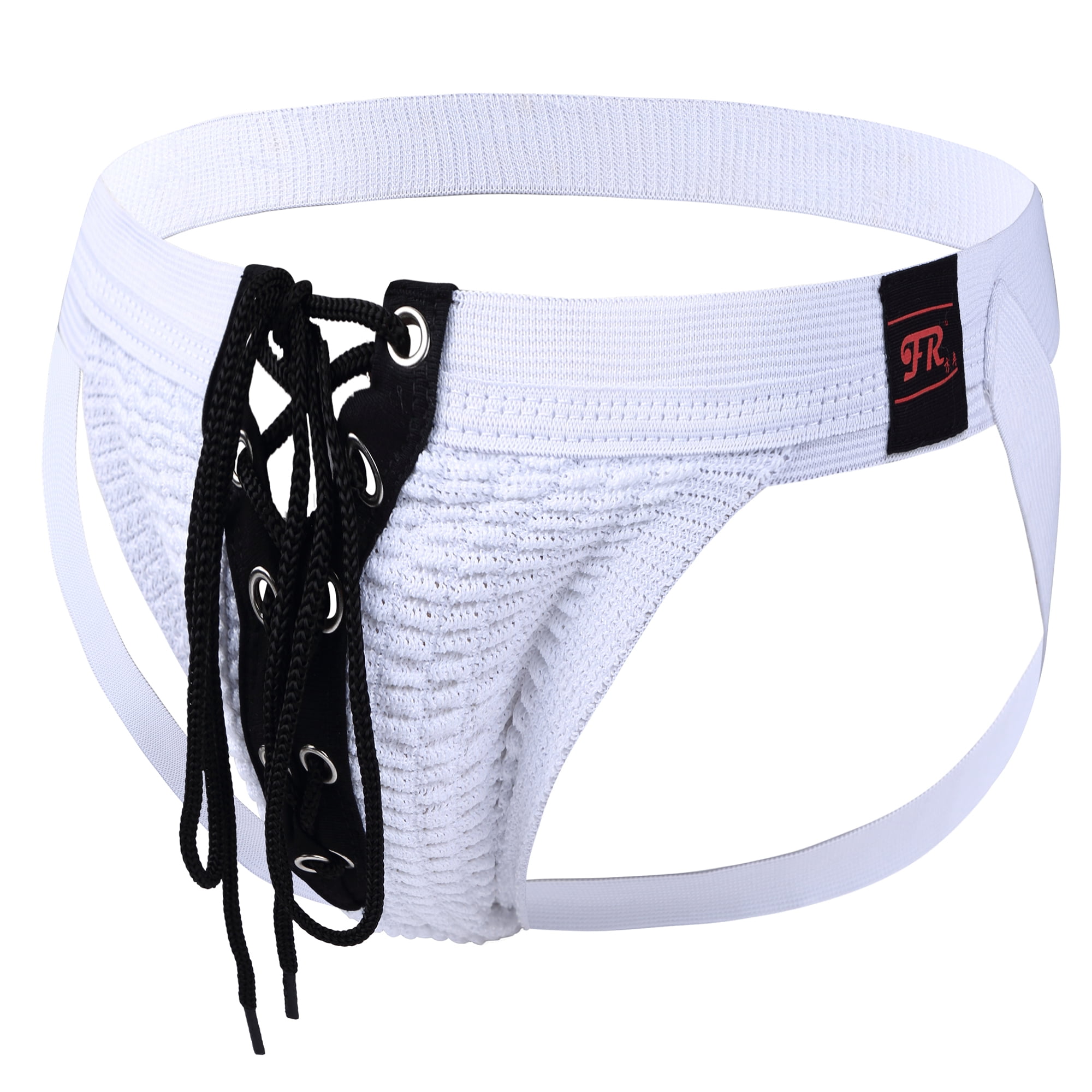 Mizok Mens Jockstraps Sexy Briefs Comfort Breathable Underwear White M