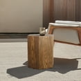Afterglow Polygon Wood Look Accent Table, Stool, Wood Stump, Brown ...