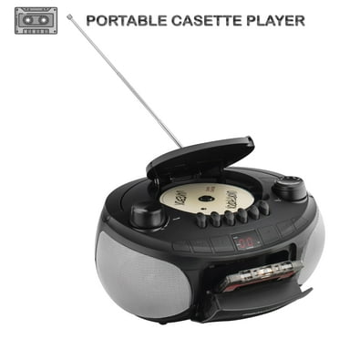 Portable Top-Loading CD Boombox with AM/FM Stereo Radio and Cassette ...