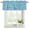 Blue Swirling Lines 2 Panels Kitchen Valance, Curves Waves Modern ...