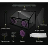 220V Electric 2 Holes Enclosed Grinding Table Polisher Acrylic Dust Box ...