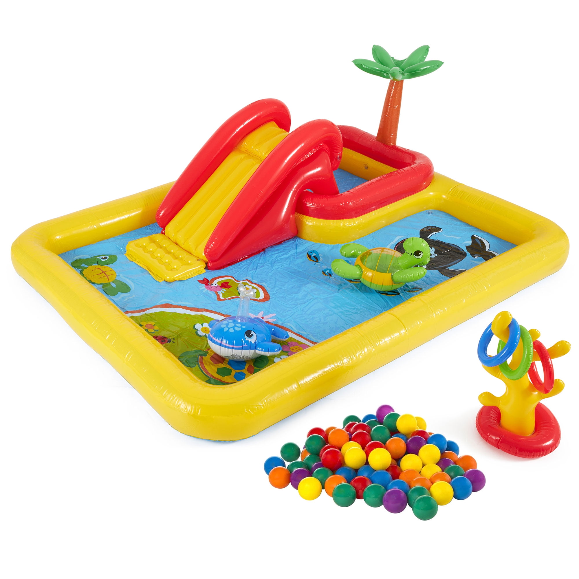 Intex Inflatable Ocean Play Center Pool w/Multi-Colored Fun Ballz, 100 ...