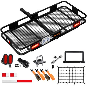 Aluminum Hitch Cargo Carrier Utility Basket with Loading Ramp - Walmart.com
