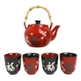 Sakura White Japanese Cherry Blossoms Porcelain Red Tea Pot 42oz And 4 ...