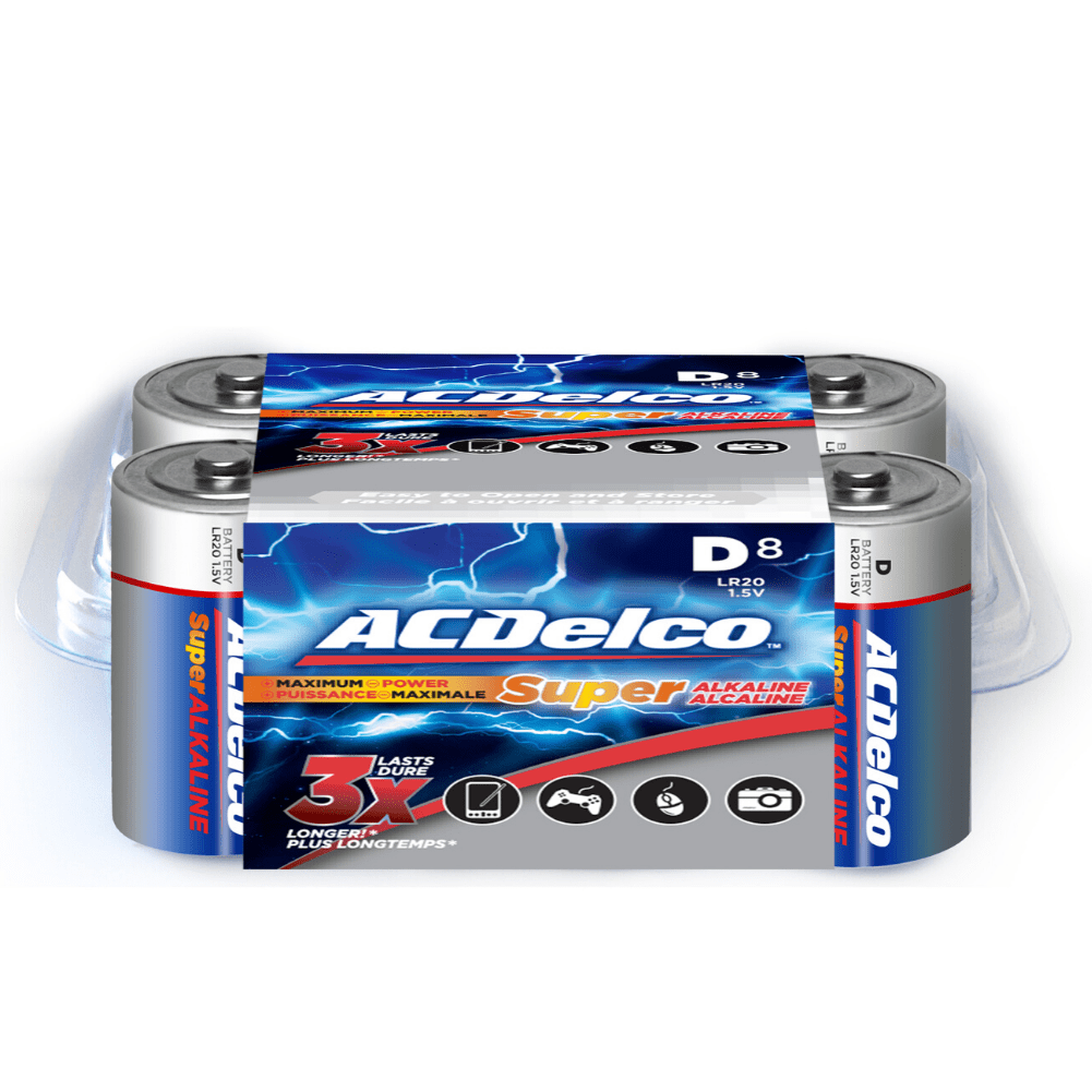 ACDelco D Cell Batteries, Super Alkaline D Battery, 8-Count - Walmart ...