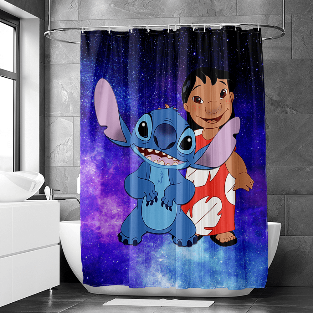 Lilo And Stitch Waterproof Fabric Shower Curtain Lilo And Stitch Modern