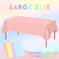 6 Pcs Disposable Plastic Tablecloths Rectangular Colorful Pastel Party ...