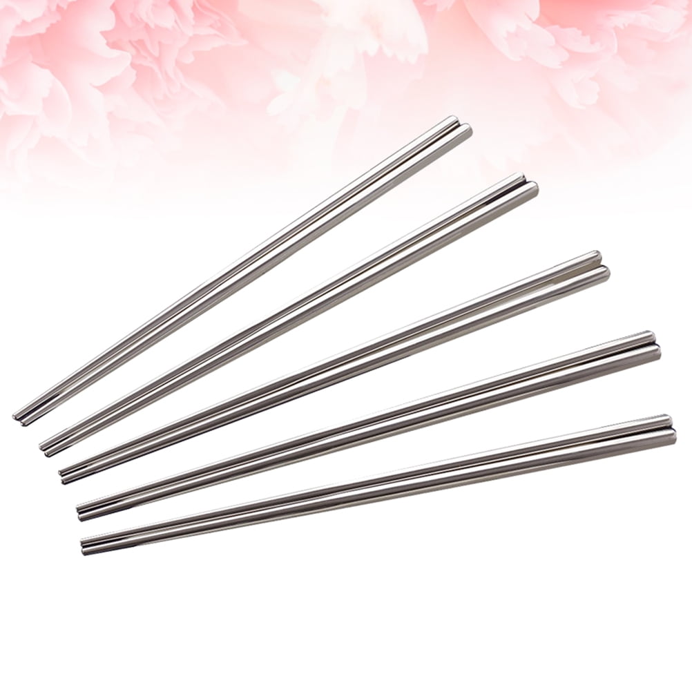 Click here for Feltechelectr 5 Pairs Of Square Chopsticks Stainle... prices