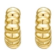 925 Sterling Silver Yellow Gold Plated Twisted C Hoop Earrings With ...