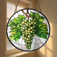 Botanical Glass Suncatcher, Stained Glass Effect Grape Leaf Window Art ...