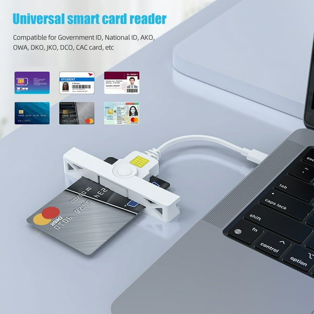 USB2.0/Type-C Smart Card Reader Foldable CAC Reader for Windows/Mac OS ...