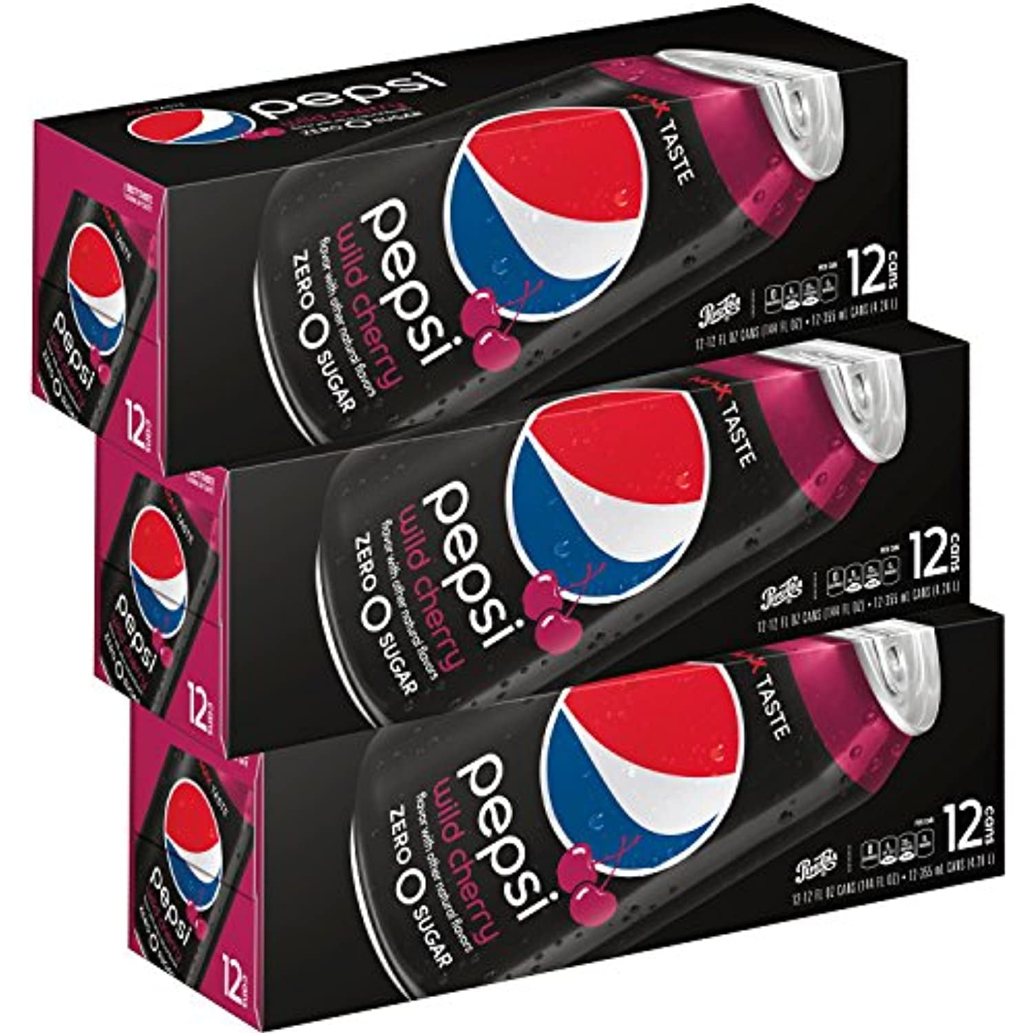Pepsi Zero, Wild Cherry, 12 Fl Oz. Can, 3 (12 Pack) - Walmart.com