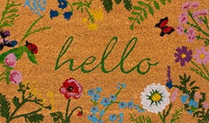 Floral Hello Doormat - Walmart.com