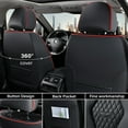 Coverado Leather Car Seat Covers Full Set, 5 Seats Black &Red Trim ...
