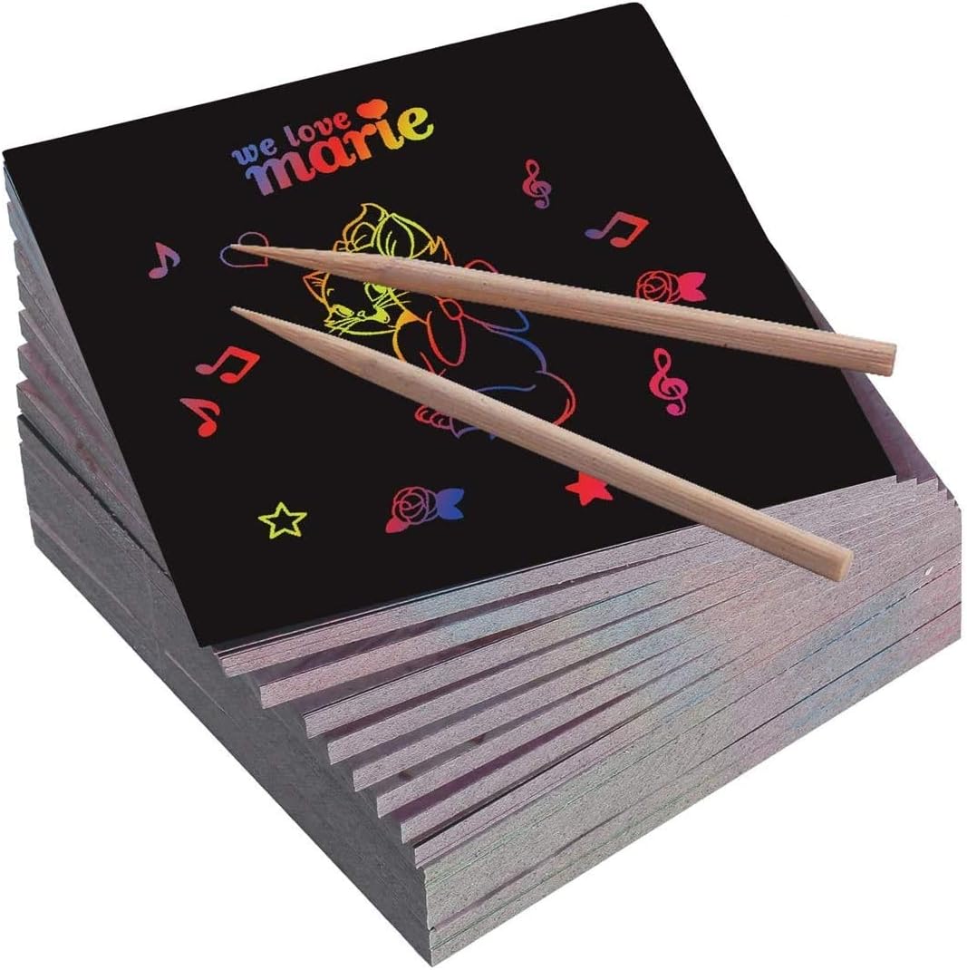 Scratch Art Scratch-Brite Metallic Scratchboard, 8.5" x 11", Gold, 10 ...