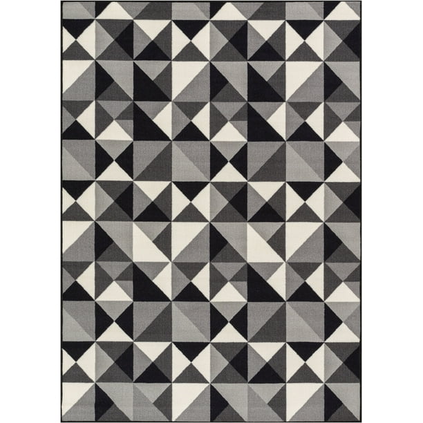 Well Woven Kings Court Vector Modern Geometric Grey 2' x 3' Low Pile ...