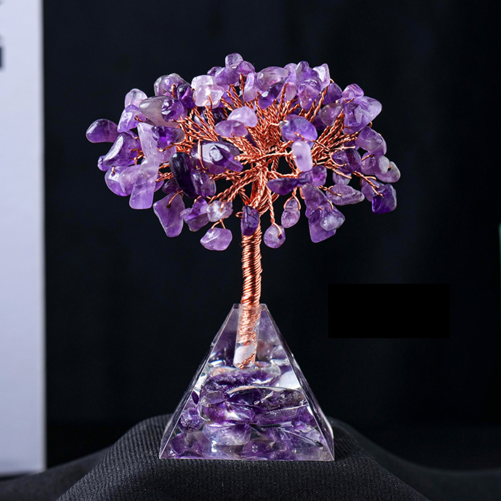 Yeahmol Natural Purple Amethyst Crystal Tree on Amethyst Tower Base ...