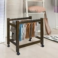 Casual Home Wooden Rolling Pants Trolley with 16 Hangers for Closet and ...