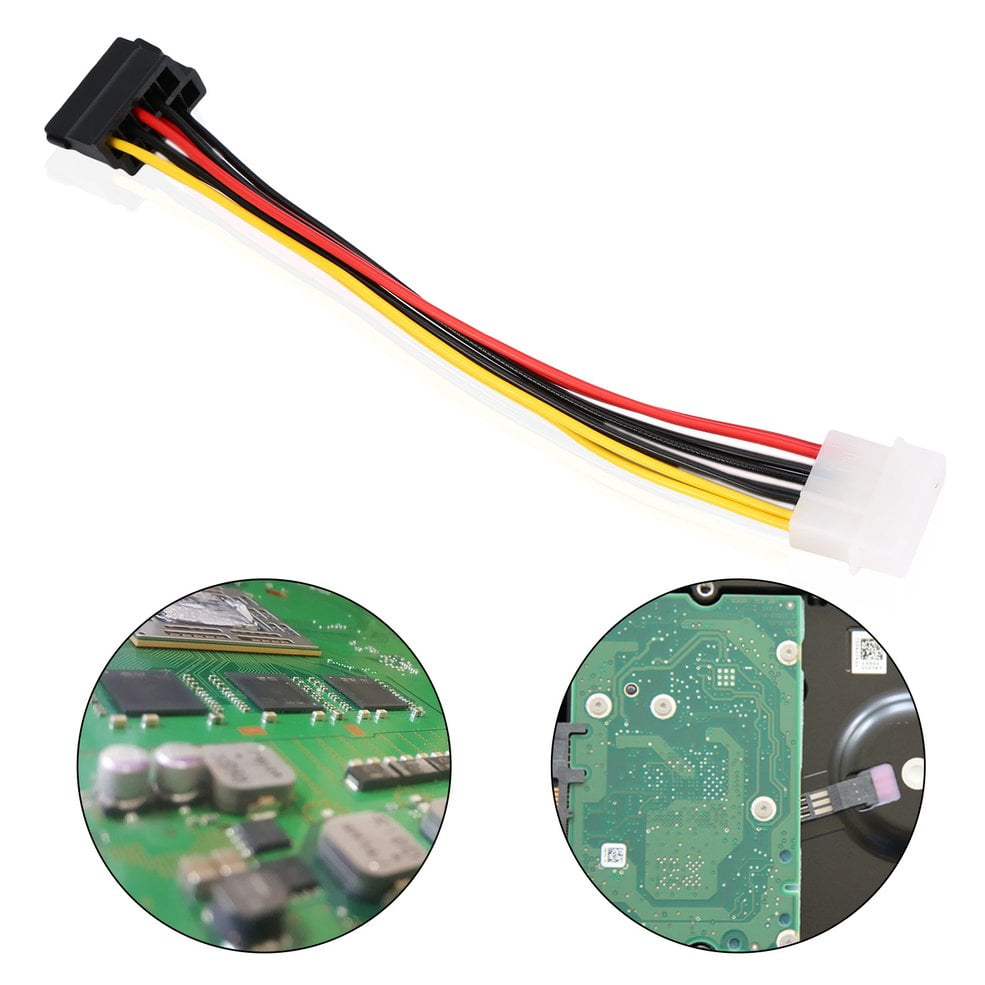 4 Pin IDE Molex to 2 of 15 Pin Serial ATA SATA HDD Power Adapter Cable ...