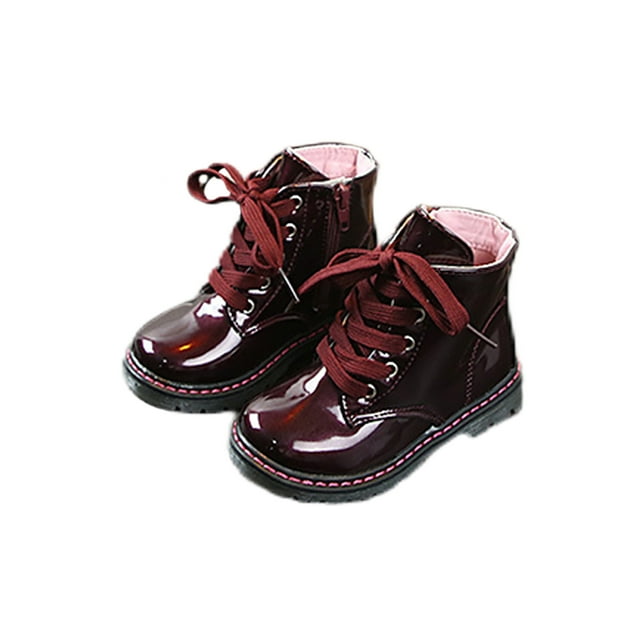 Kesitin Toddler Girls Boots Little Kid Lace Up Combat Ankle Booties ...
